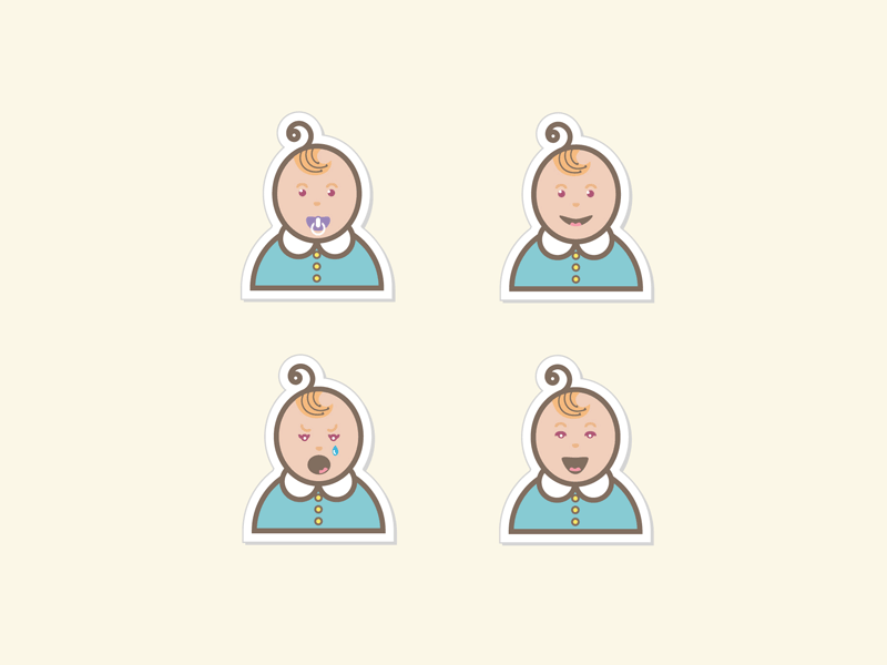 Baby Icons Girl and Boy by Audee on Dribbble