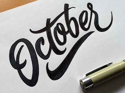 October Script. vector practice by Erick on Dribbble