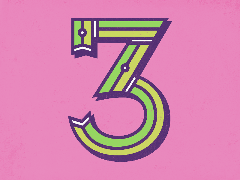 Three 3's by Chris Hood on Dribbble
