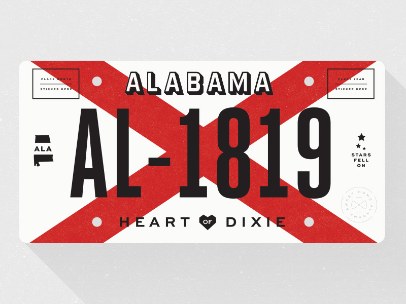 Alabama License Plate by Bethany Heck on Dribbble