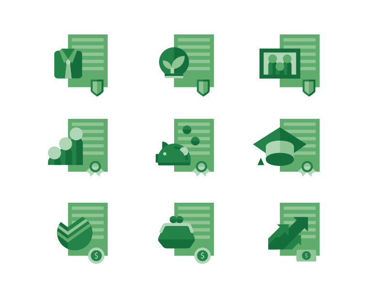 Bank pictogram set by Vasiliy Kovalenko on Dribbble