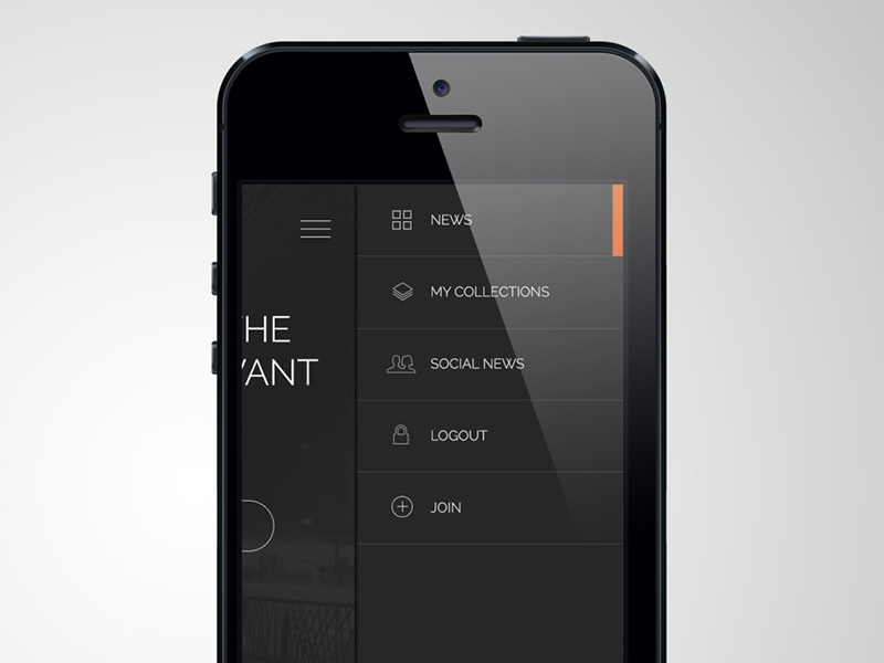 News App Menu by Jared Booye on Dribbble