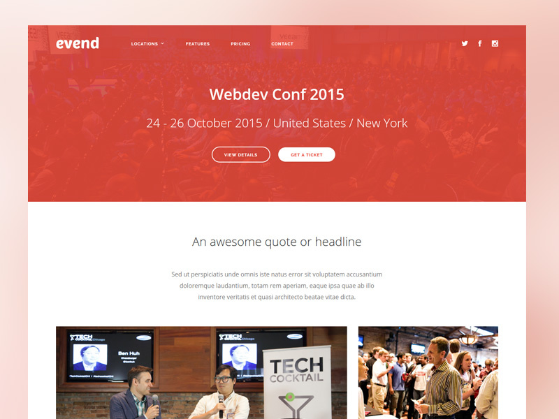 evend - layout demo by Maximilian Hennebach on Dribbble