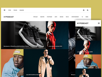 Hypebeast.com redesign by Jakub Reis on Dribbble