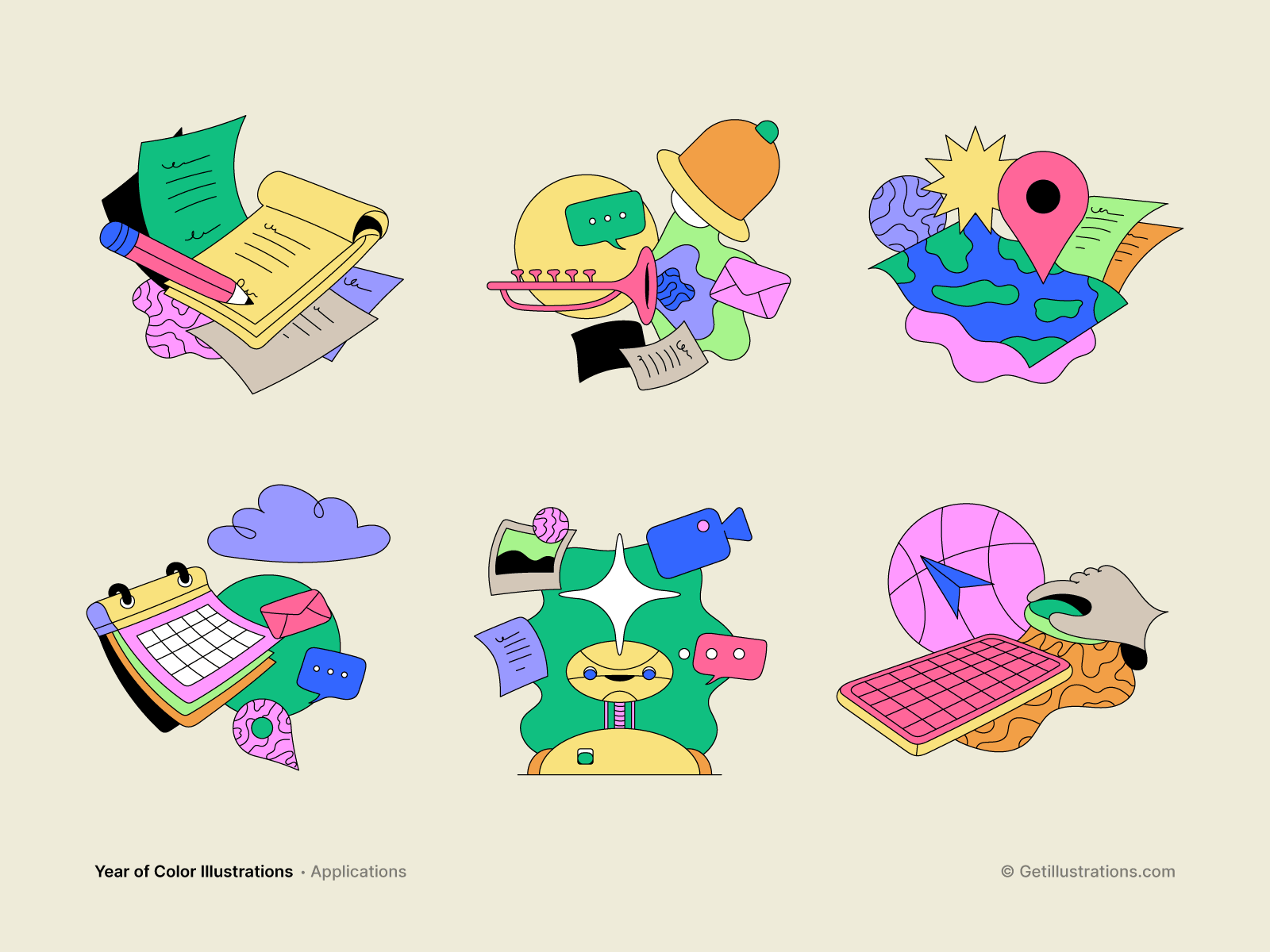 Colorful application illustrations by Getillustrations on Dribbble