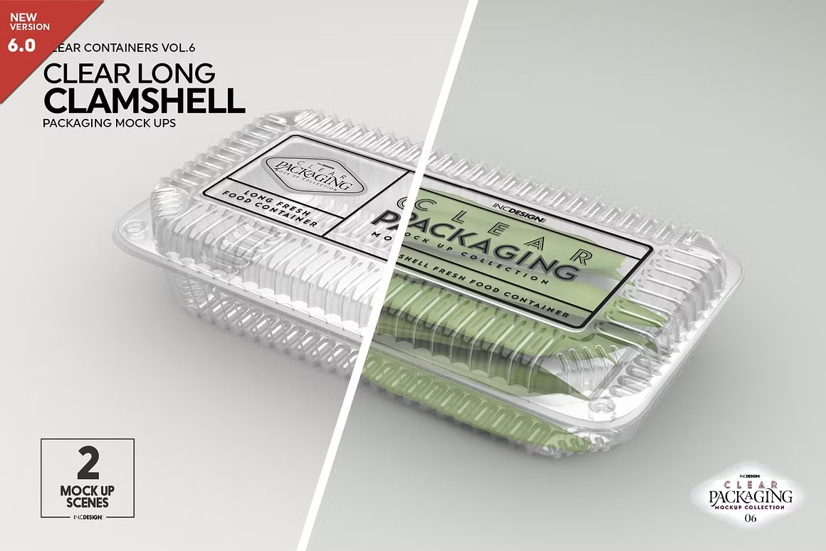Long Clamshell Packaging Mockup by Mockup Template PSD on Dribbble