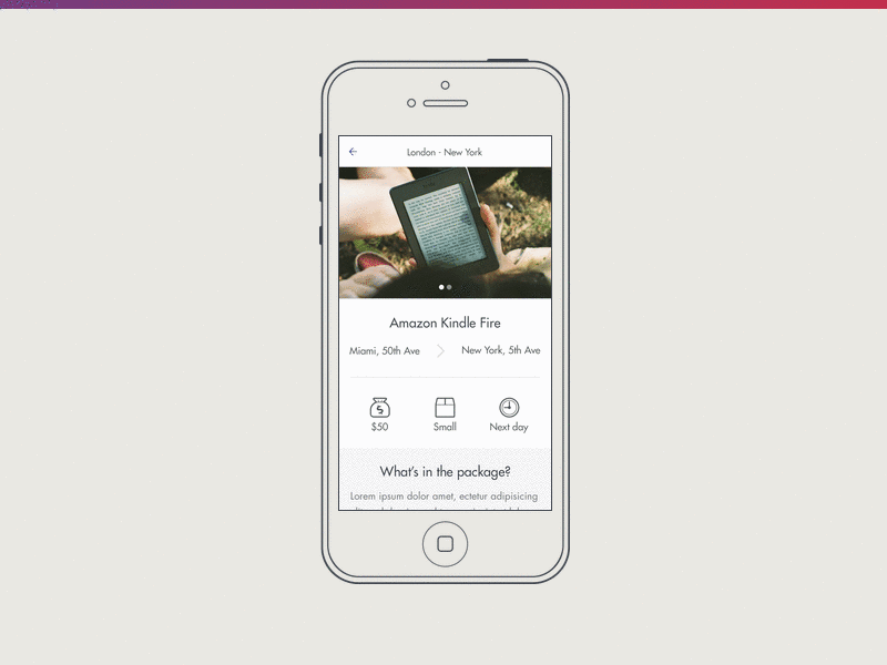 Sliding menu nav animation (gif) by James Seymour-Lock on Dribbble