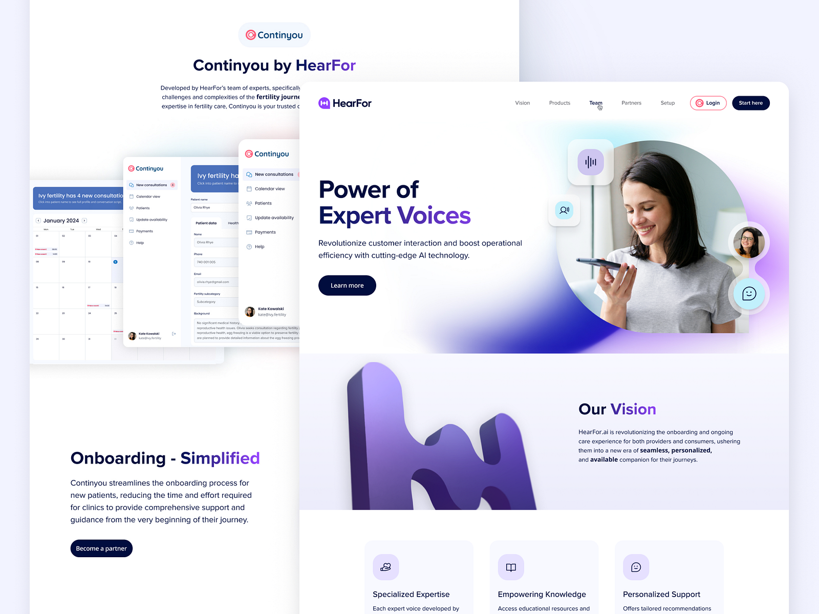 Web design for AI voice assistant by Justyna Dobrowińska on Dribbble