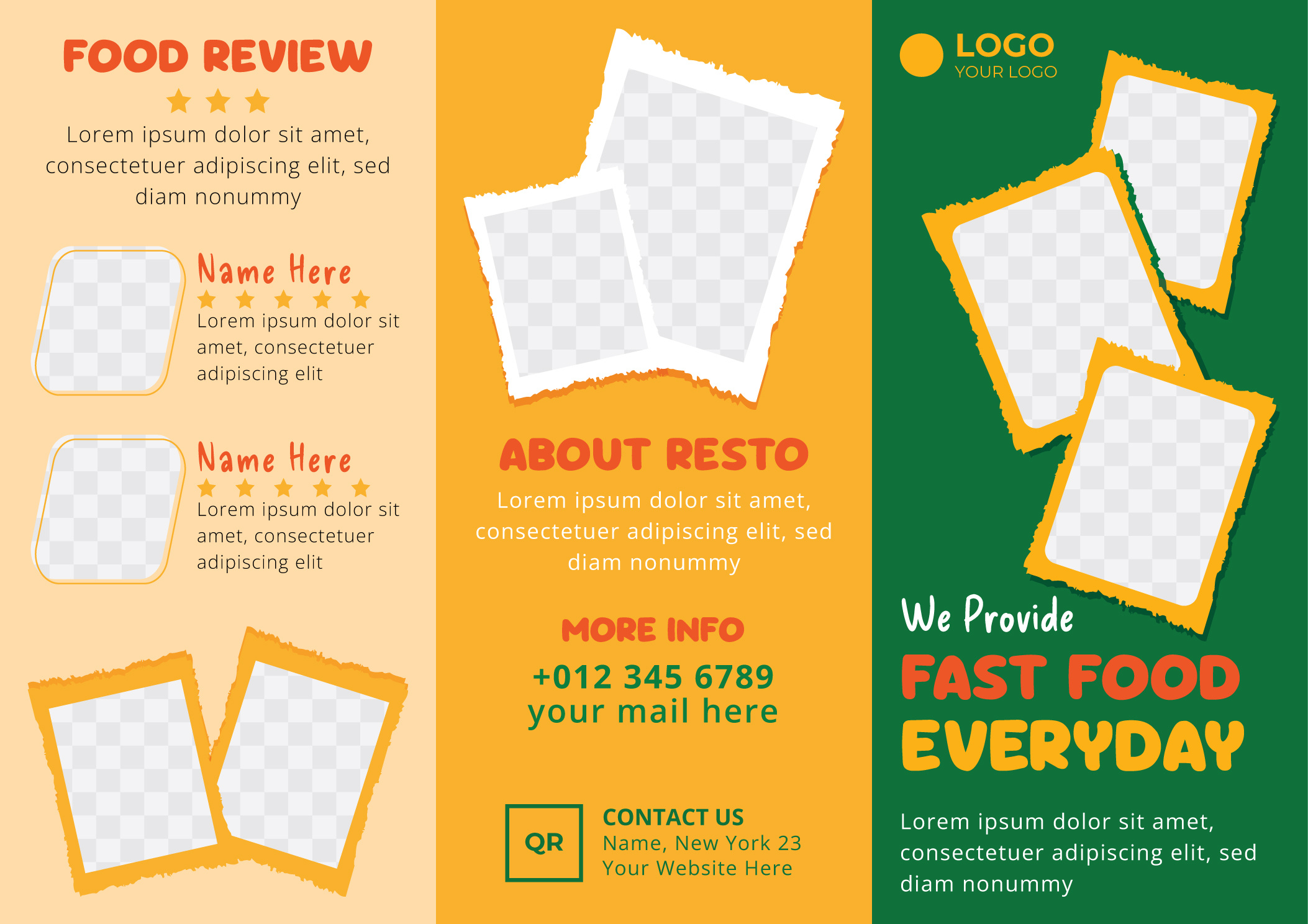 Restaurant trifold brochure and food menu template by Abdul Majid on ...