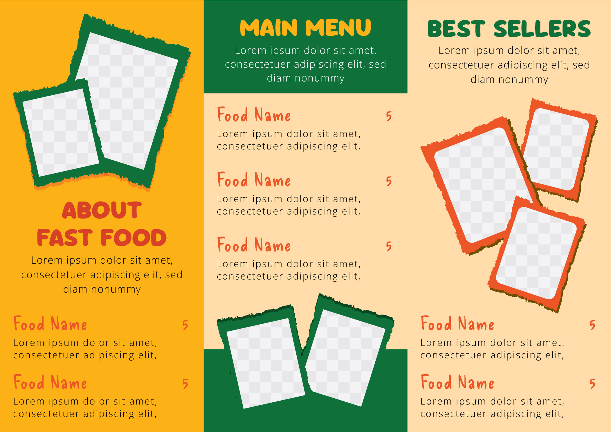 Restaurant trifold brochure and food menu template by Abdul Majid on ...