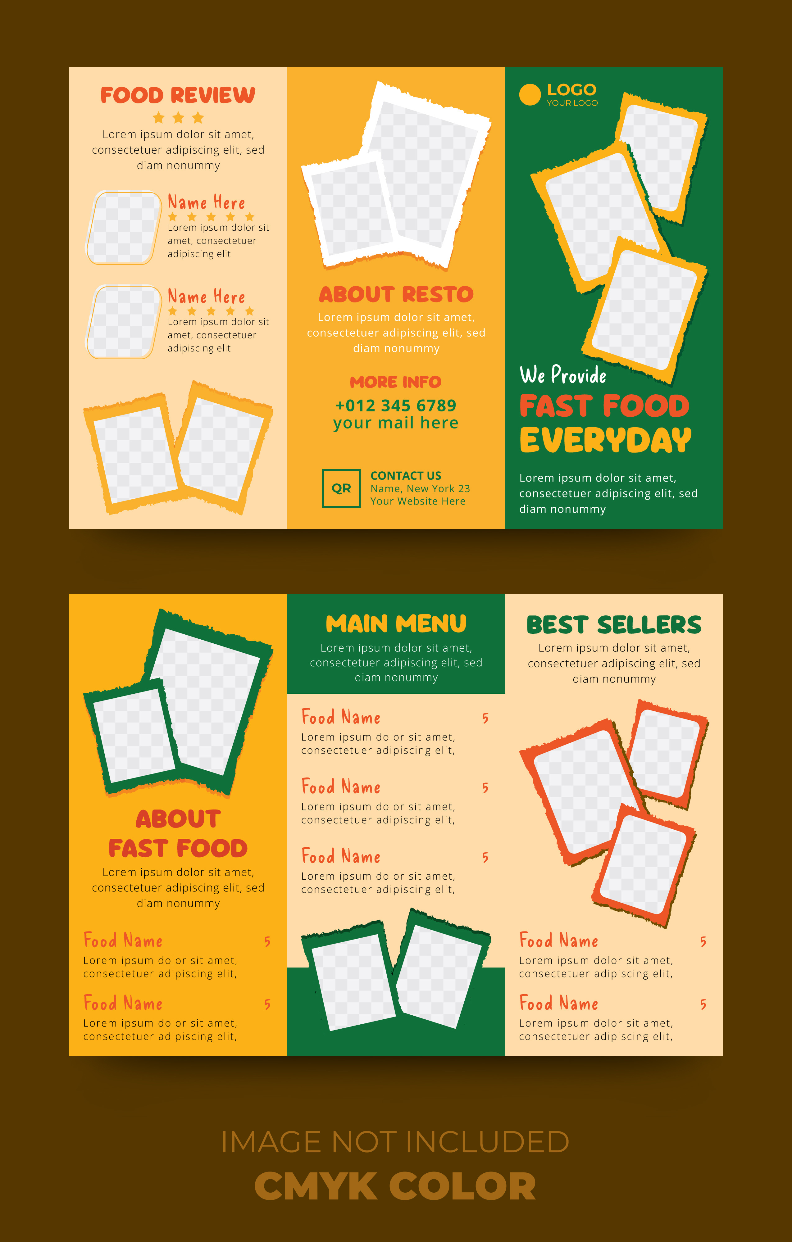 Restaurant trifold brochure and food menu template by Abdul Majid on ...