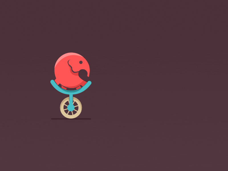 Animated Elephant Unicycle [gif] by Tony Pinkevych on Dribbble