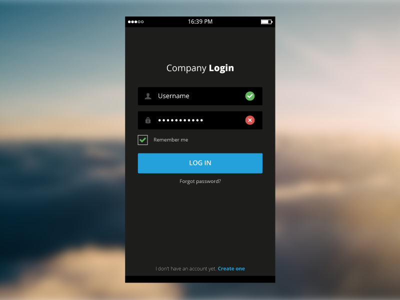 Clean Login Screen by Mike Zuidgeest on Dribbble
