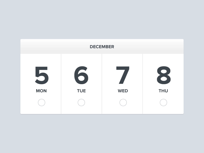 Select Date Animation by Calvin Smith on Dribbble