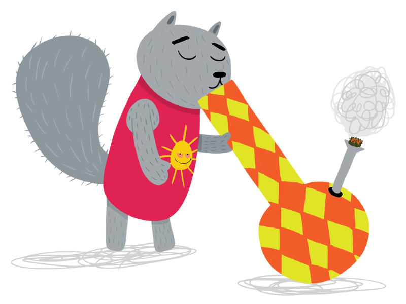 Bong Smokin Squirrel by Daniel Wiseman on Dribbble