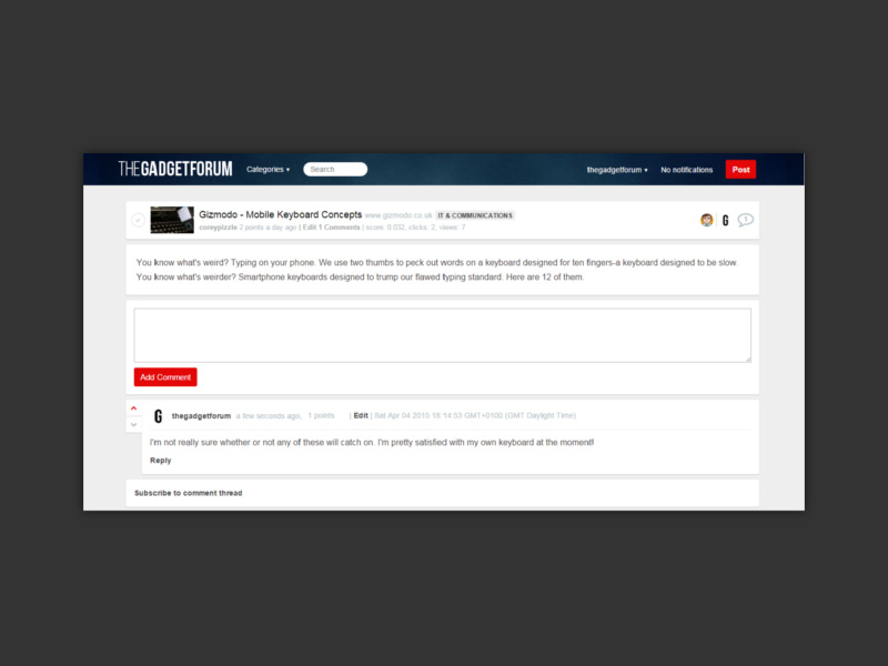 TheGadgetForum - Comment Section Design by coreypizzle on Dribbble