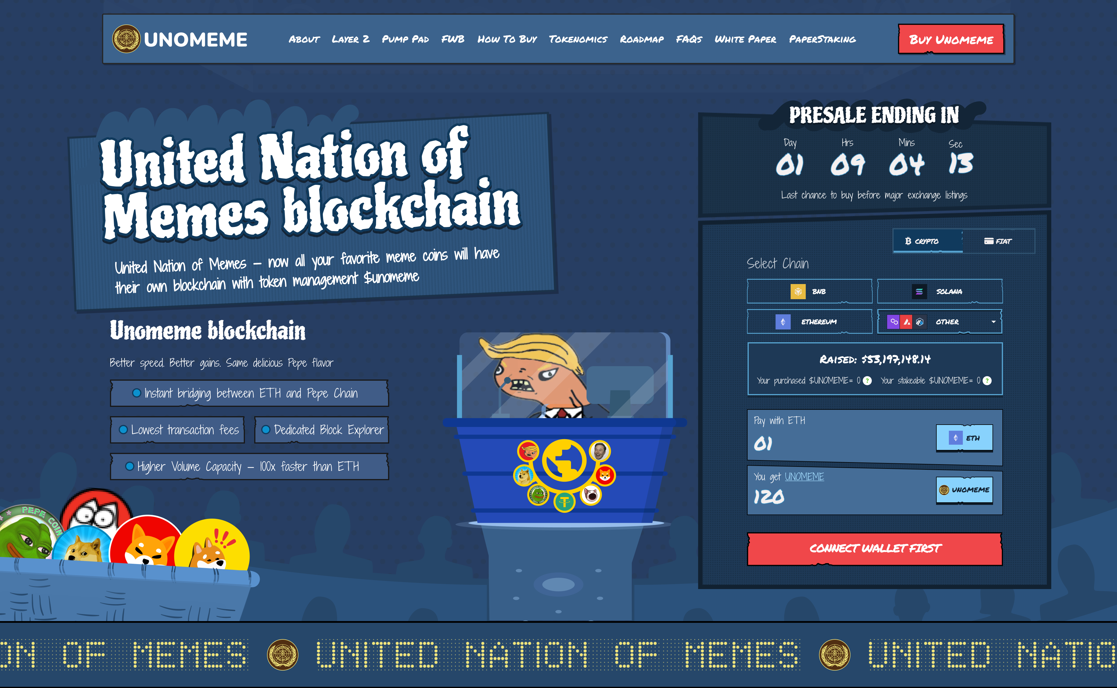 Blockchain Meme Coin Presale Website by UIX SAIDUR SAJIB on Dribbble