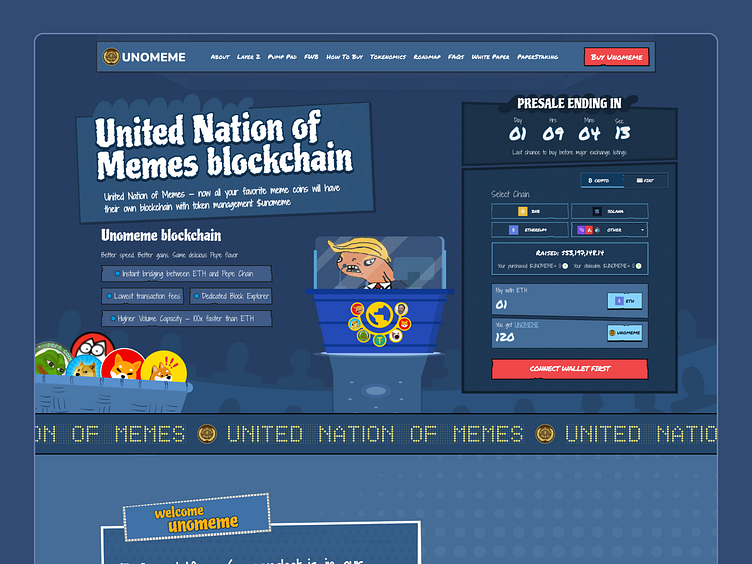 Blockchain Meme Coin Presale Website by UIX SAIDUR SAJIB on Dribbble