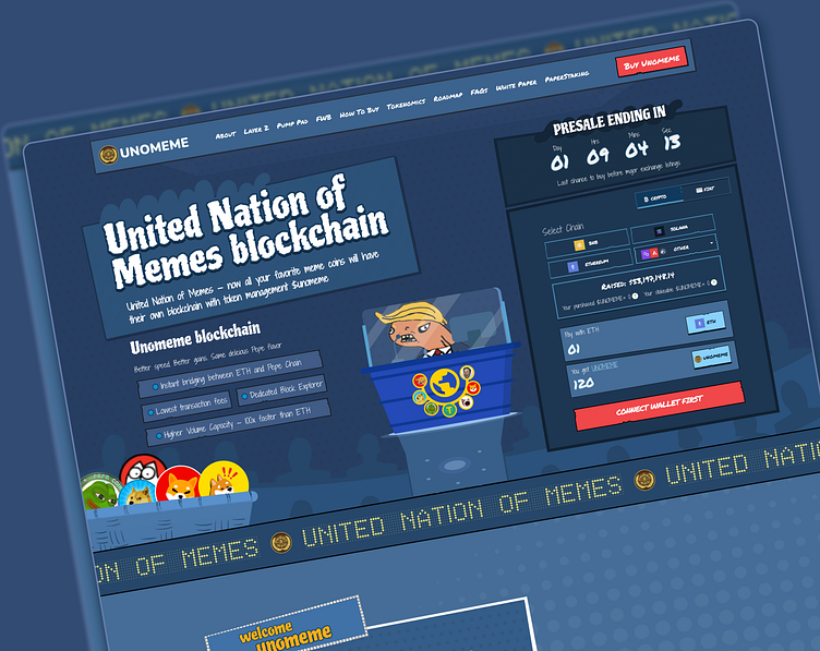 Blockchain Meme Coin Presale Website by UIX SAIDUR SAJIB on Dribbble