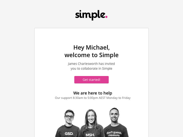 Welcome Email by Michael Wilkins on Dribbble