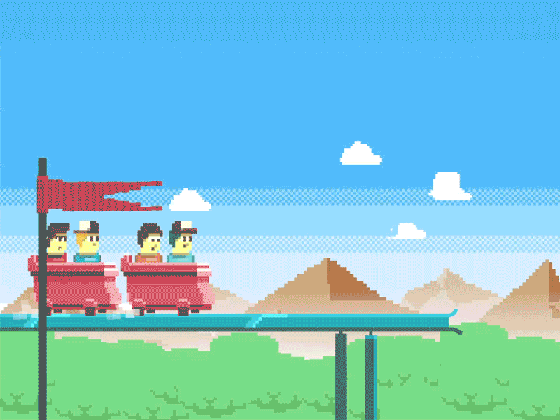Roller Coaster Pixel by TWISTED FINGERS on Dribbble