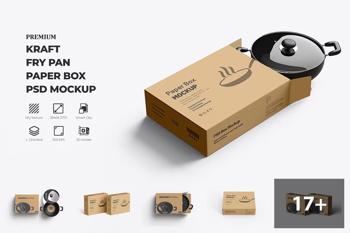 Kraft Cooking Pan Packaging Mockup by Mockup Template PSD on Dribbble