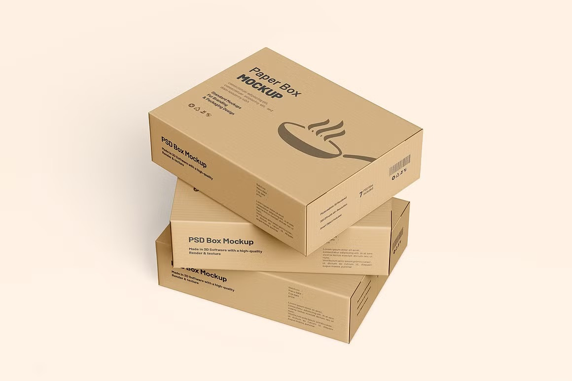 Kraft Cooking Pan Packaging Mockup by Mockup Template PSD on Dribbble