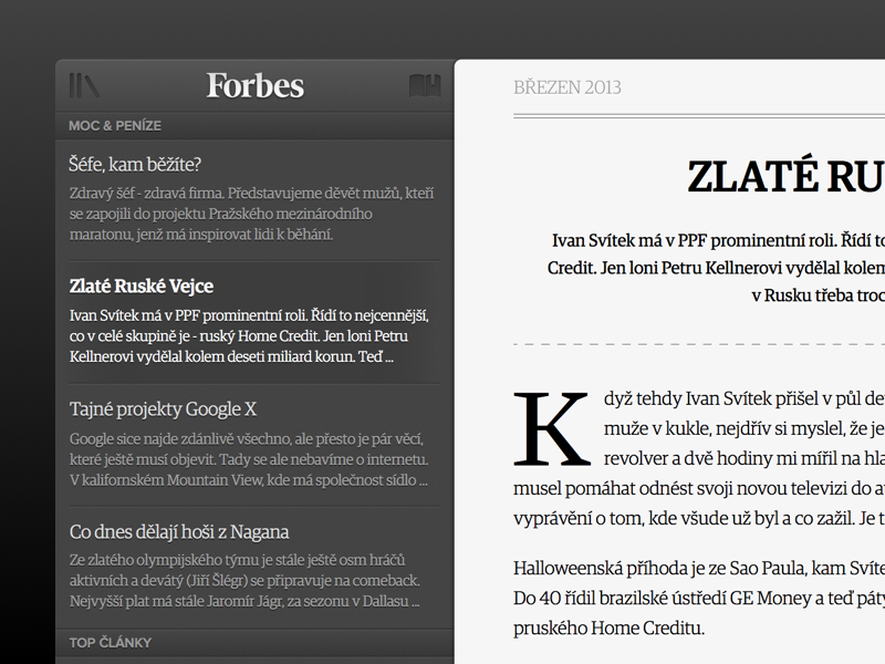 Forbes Menu Detail by Denis Rojčyk on Dribbble