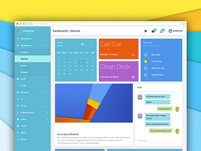 Triangular - Material Design AngularJS Admin Template by Christos on Dribbble