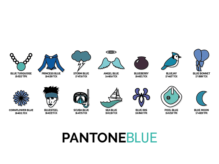 Pantone Blue Icons by Annie Stabler on Dribbble