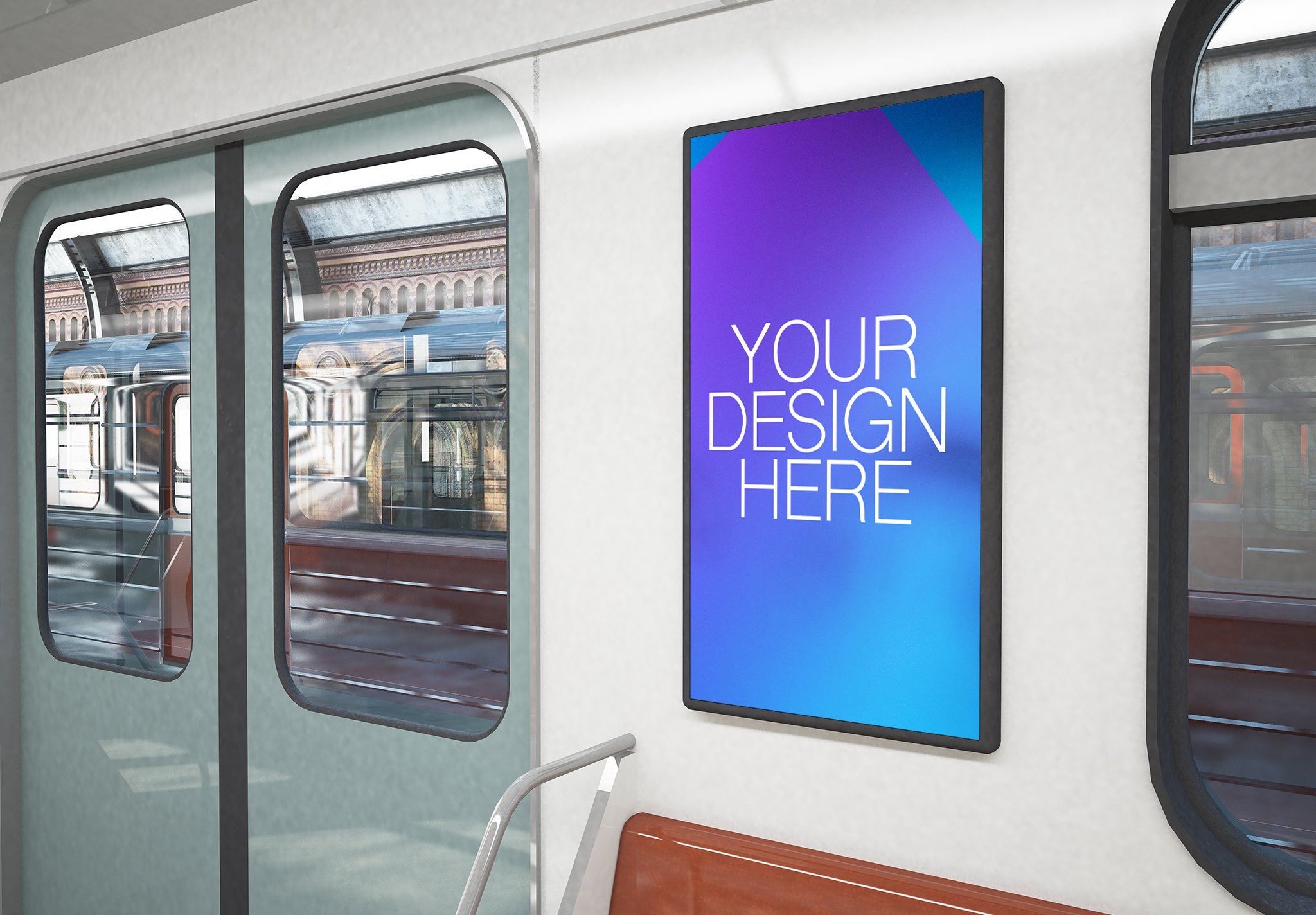 Poster on a Train Mockup by McLittle Stock on Dribbble