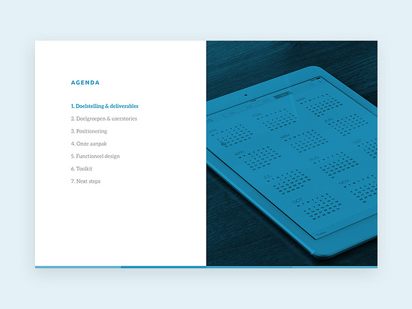Agenda Slide by Jochem van der Veer on Dribbble