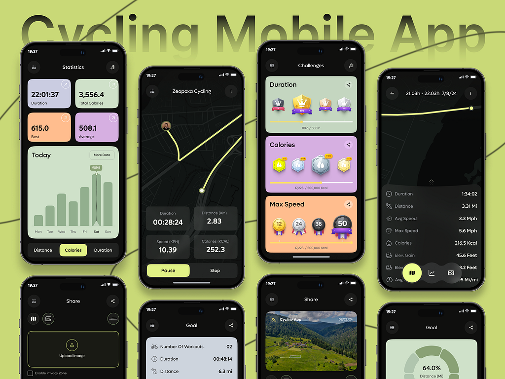 Cycling Mobile App by Shasanko Das on Dribbble