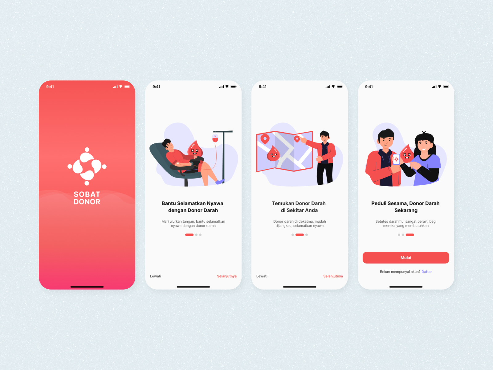Mobile App Design for Blood Donation App UI by Elang Satria Pamungkas ...