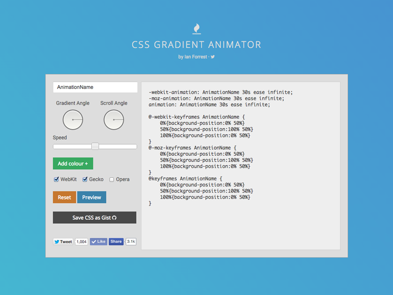 Css Gradient Animator By Ian Forrest On Dribbble