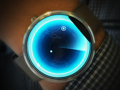 Sonar watch face for Android Wear by Viktor Mikla for Boost Solutions on Dribbble