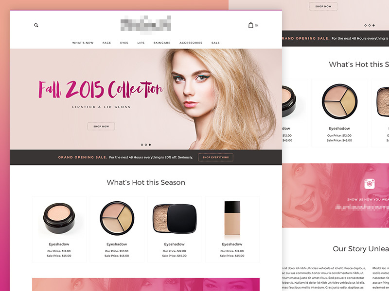 Cosmetics Storefront by Jamie Aucoin on Dribbble