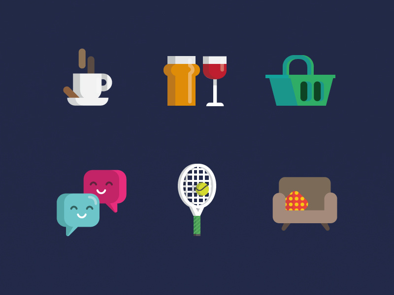 Lifestyle icons by Kris Howes on Dribbble