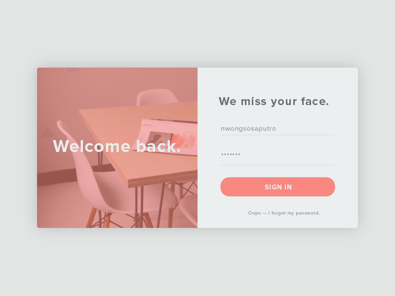 Day 001 - Login Form by Nic Wong on Dribbble