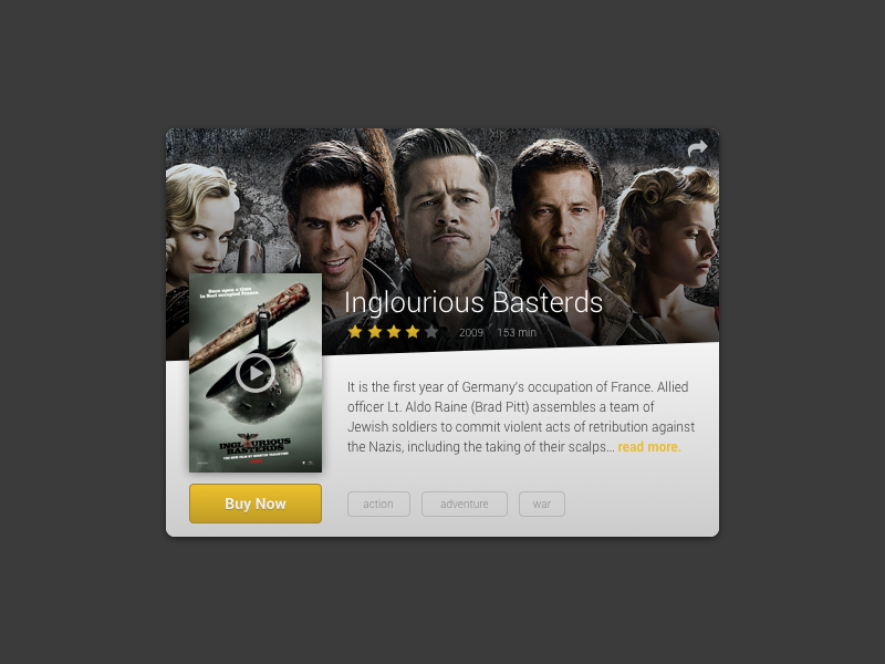 UI Element - Movie Card by Mark Radanovich for United Designers on Dribbble