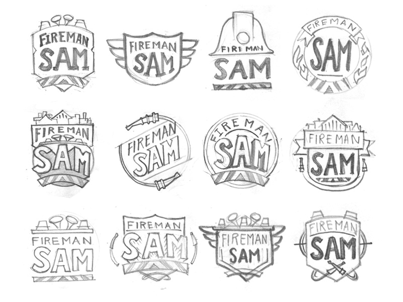 Fireman Sam Logo Sketches by Pilot on Dribbble