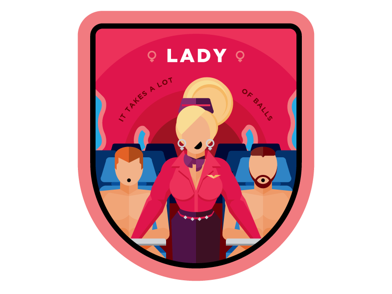 Drag Badge: Lady by Justin Kohout on Dribbble