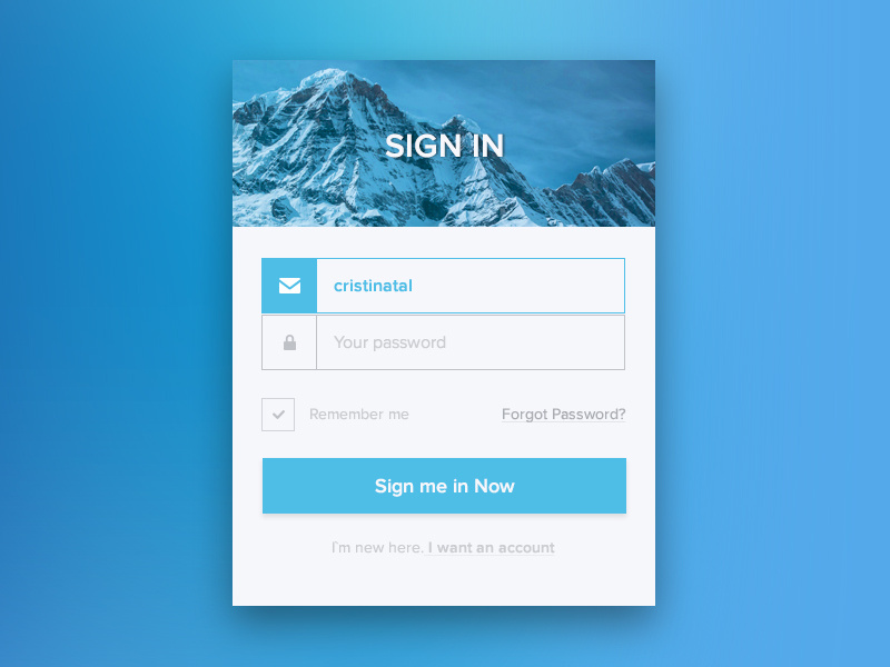 Sign In Form by Cristina Talpa on Dribbble