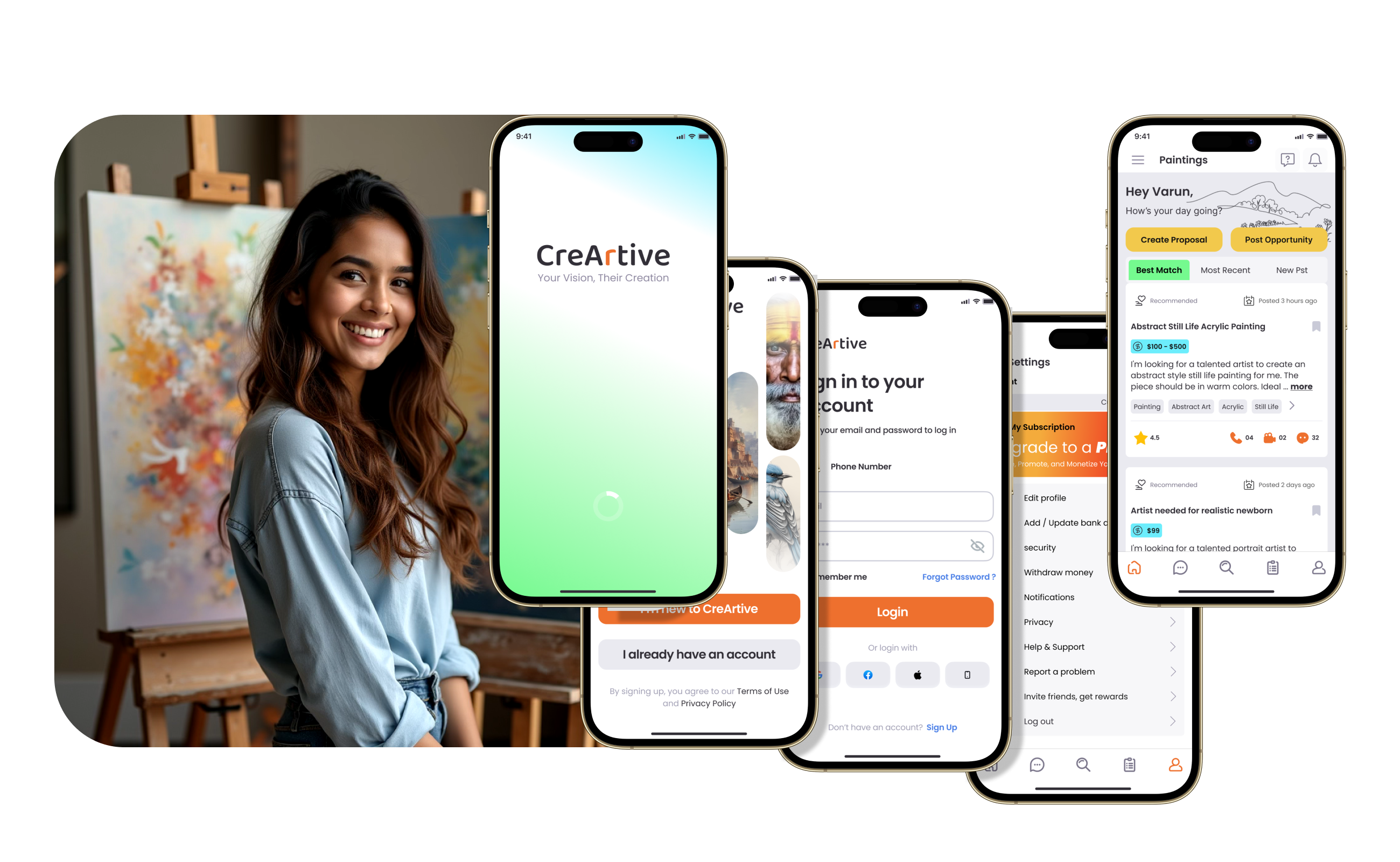 CreArtive App - UI/UX by Rajendra ray on Dribbble