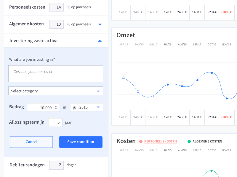 Financial modelling tool interface (with dummy data) by Daria ...