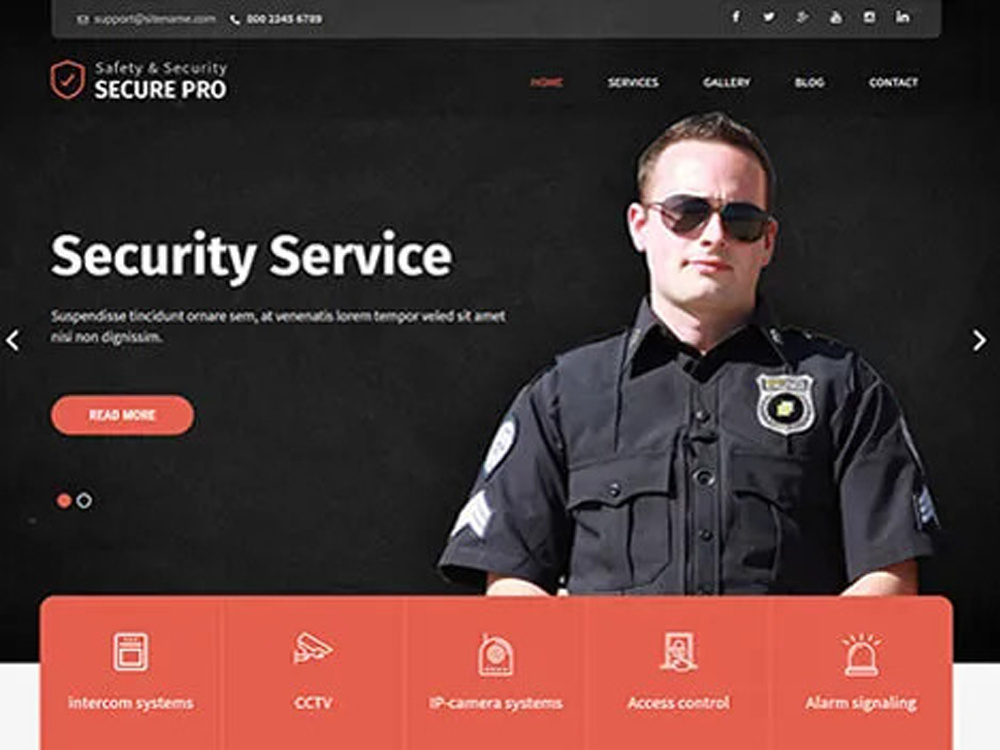 SKT Secure - Free Security WordPress Theme by SKT Themes on Dribbble