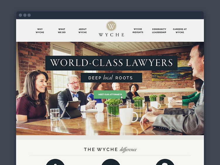 Wyche homepage by Gregory Warner on Dribbble