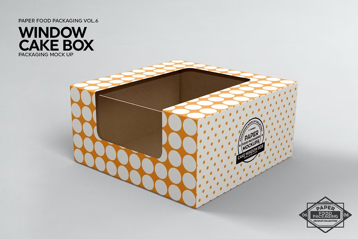 Cake Window Box Packaging Mockup by Mockup Template PSD on Dribbble