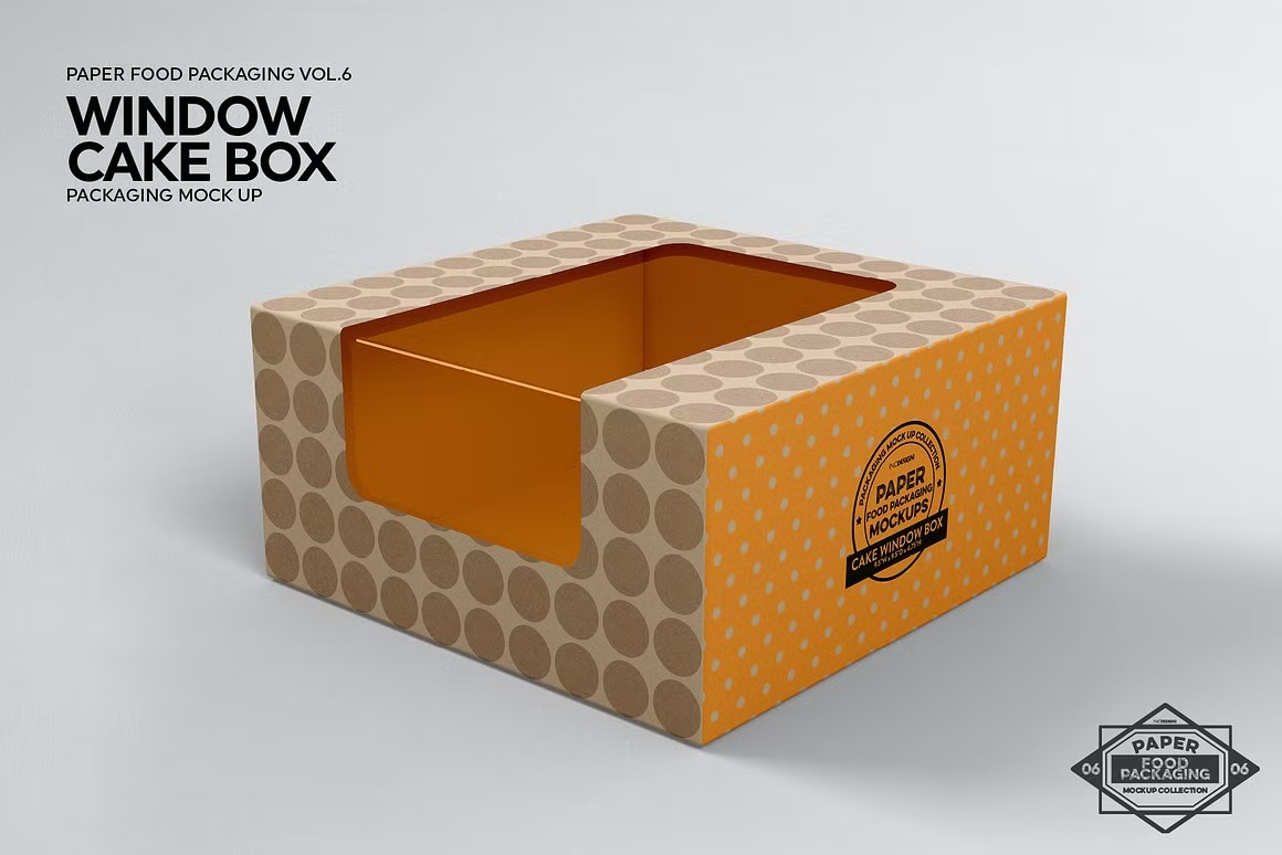Cake Window Box Packaging Mockup by Mockup Template PSD on Dribbble