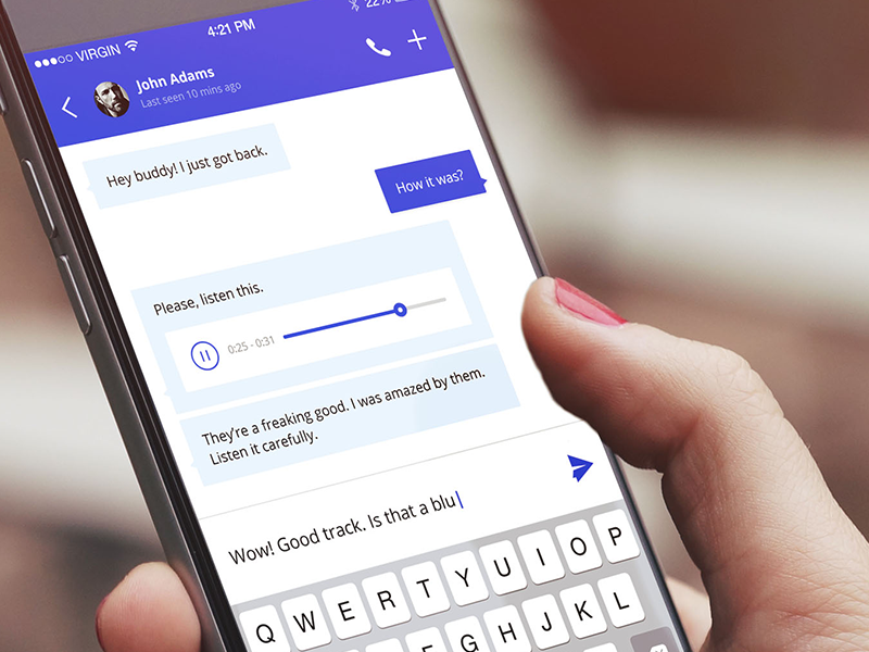 Conversation screen - iOS app design by Luka Cvetinovic 👻 on Dribbble